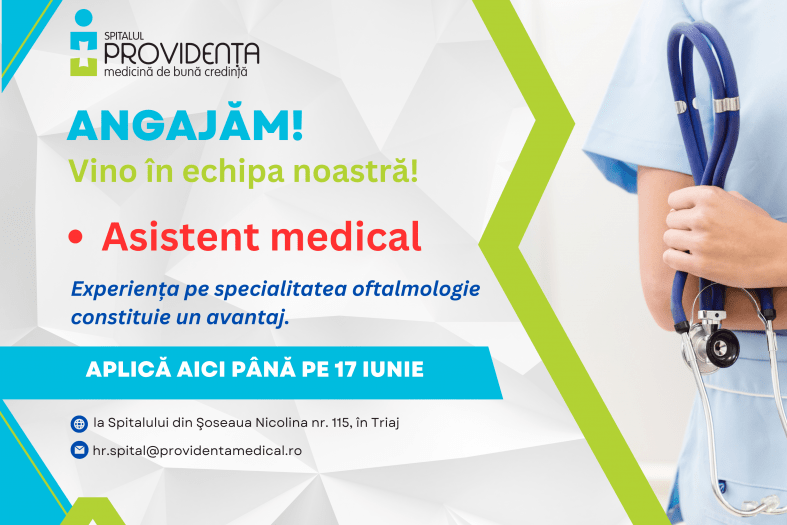 Angajăm asistent medical | Providența - Policlinică și Spital