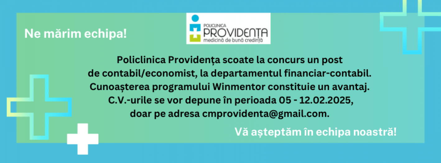 Un post de contabil/economist la Policlinica Providența | Providența ...